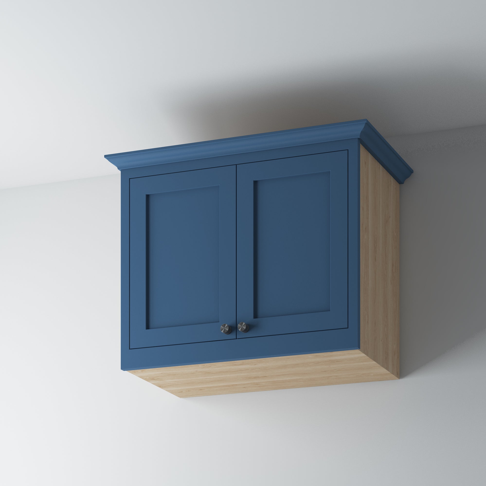 In Frame Oak Cabinets with Painted MDF Doors Wall Cabinets — Foxstow