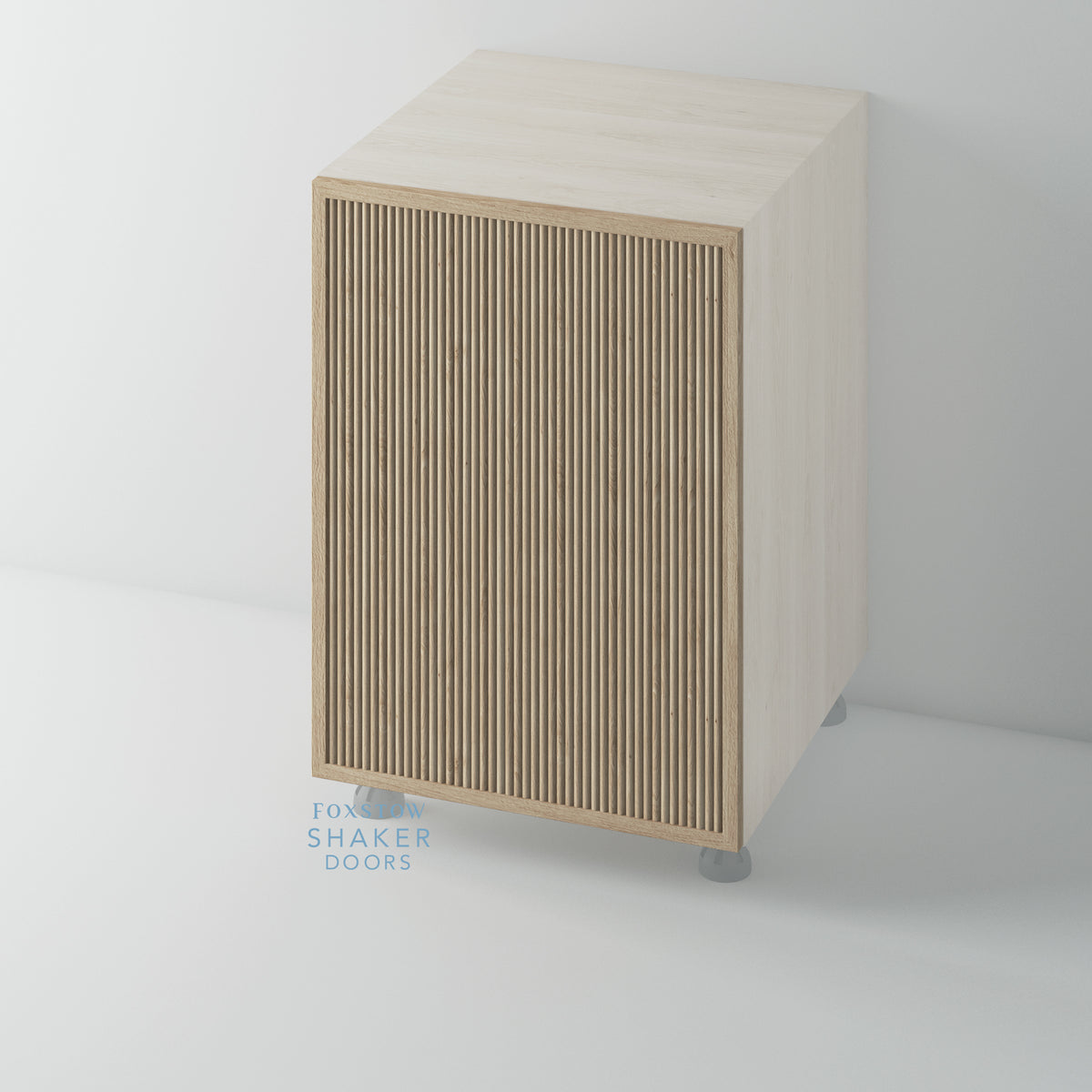 OAK, Slimline Shaker Reeded Kitchen Door — Foxstow