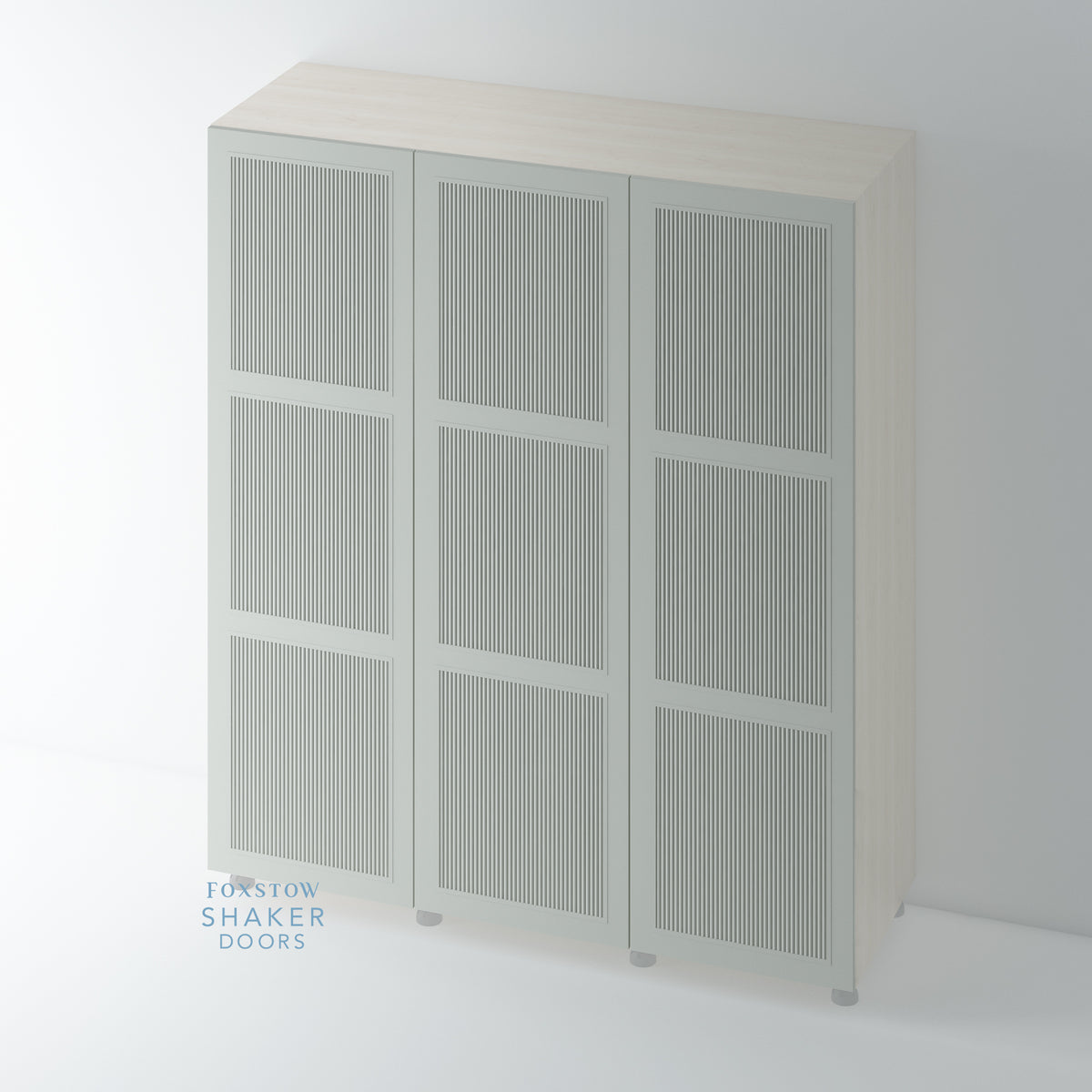 Painted 3 Panel Reeded Shaker Wardrobe Door from Foxstow Joinery