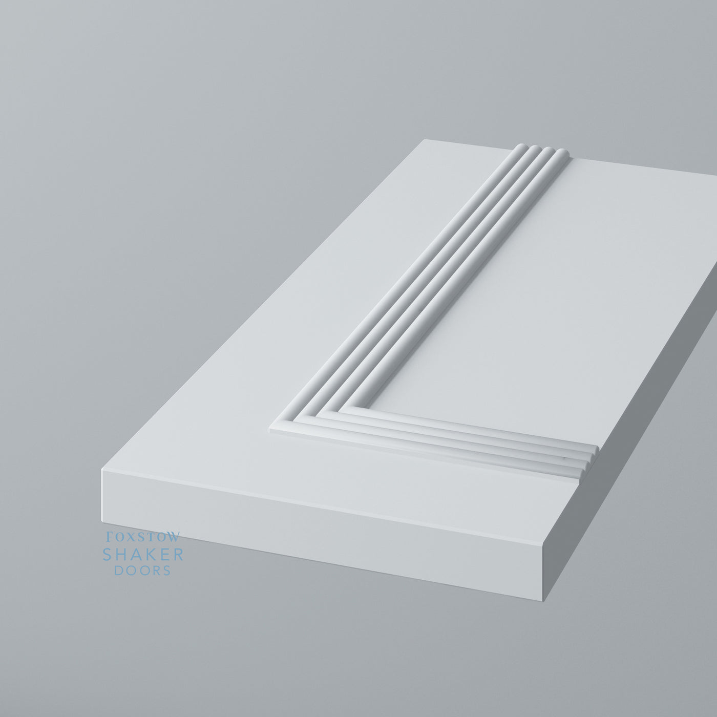 Primed Flat End Panels with Reed Moulding from Shaker Doors — Foxstow